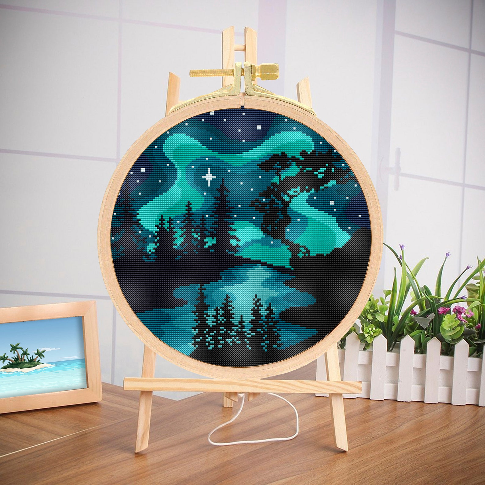 Northern Lights Cross Stitch Pattern, Nature Cross Stitch Pattern ...