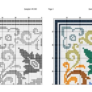 Sampler Cross Stitch Pattern, Modern Cross Stitch Pattern, Tile Cross ...
