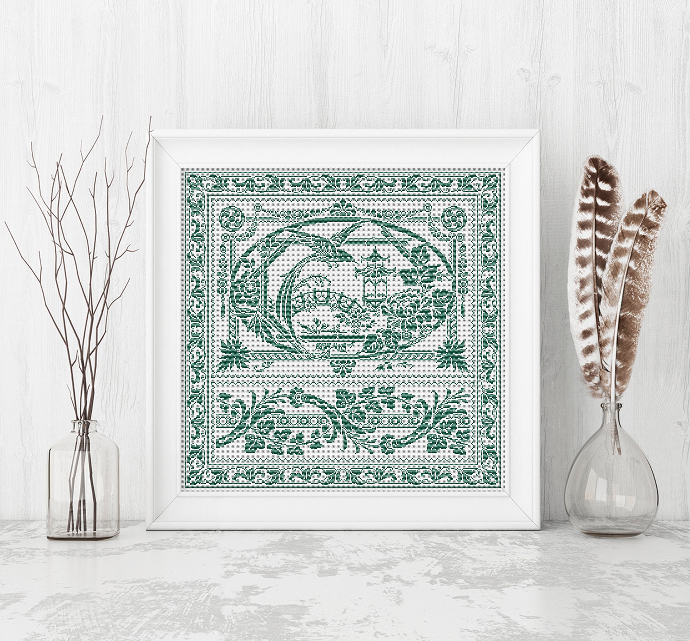 Sampler Cross Stitch Pattern Flowers Cross Stitch Pattern - Etsy