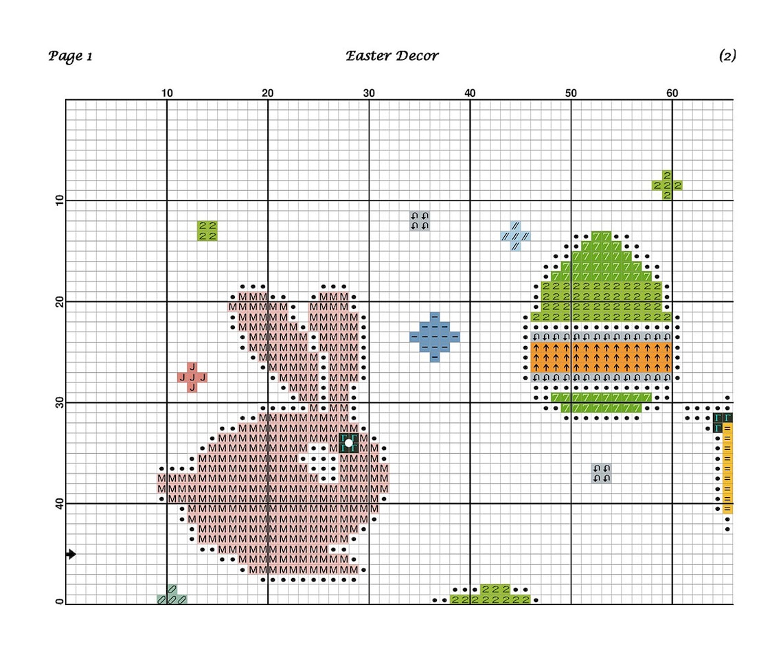 EASTER Cross Stitch Pattern Easter Eggs Cross Stitch Pattern | Etsy