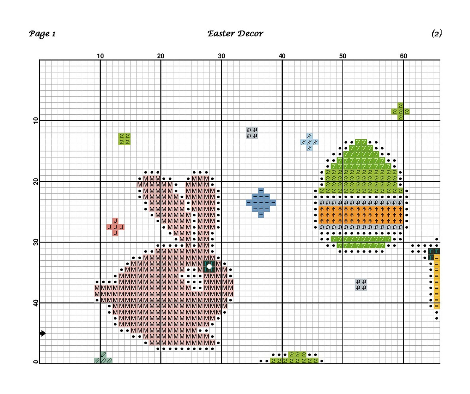 EASTER Cross Stitch Pattern, Easter Eggs Cross Stitch Pattern, Easter ...