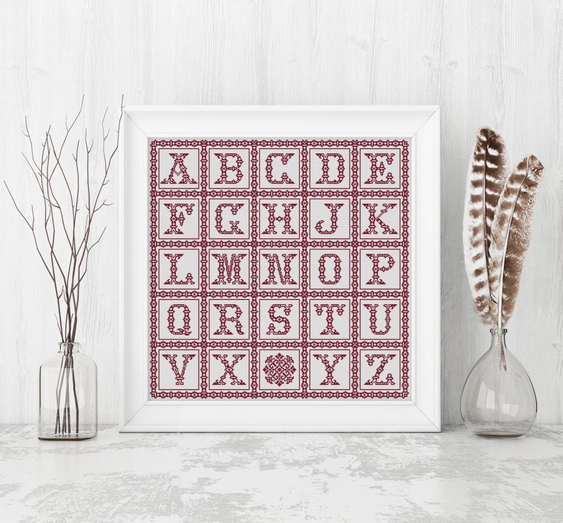 Sampler Cross Stitch Pattern Alphabet Cross Stitch Pattern | Etsy