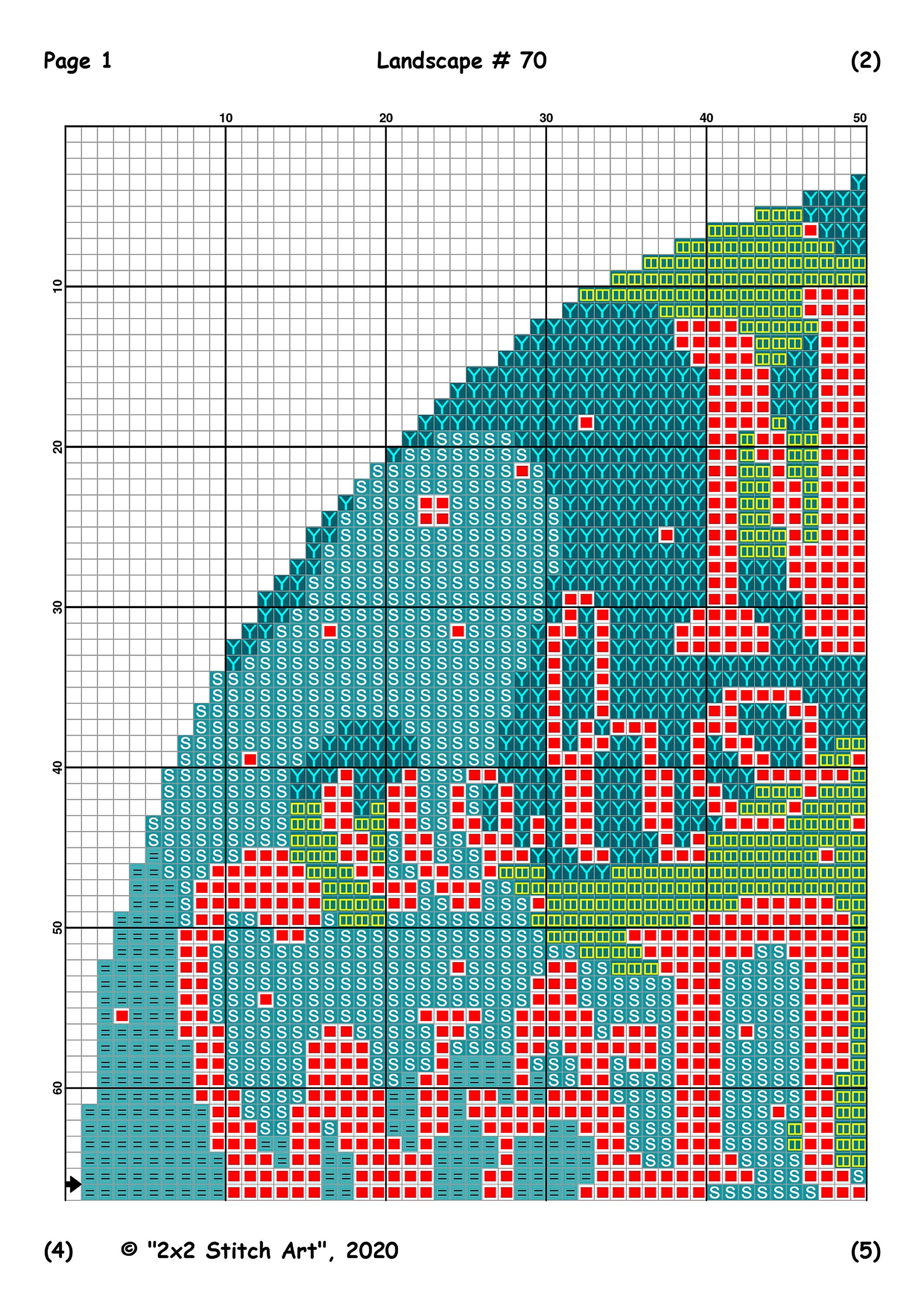 Nature Cross Stitch Pattern, Landscape Counted Cross Stitch Chart ...