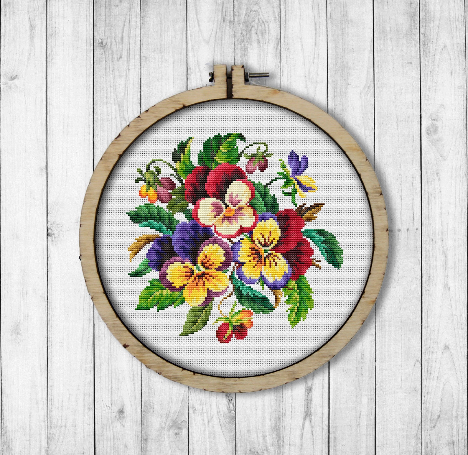 Vintage Pansies Cross Stitch Pattern Pansy Cross Stitch - Etsy
