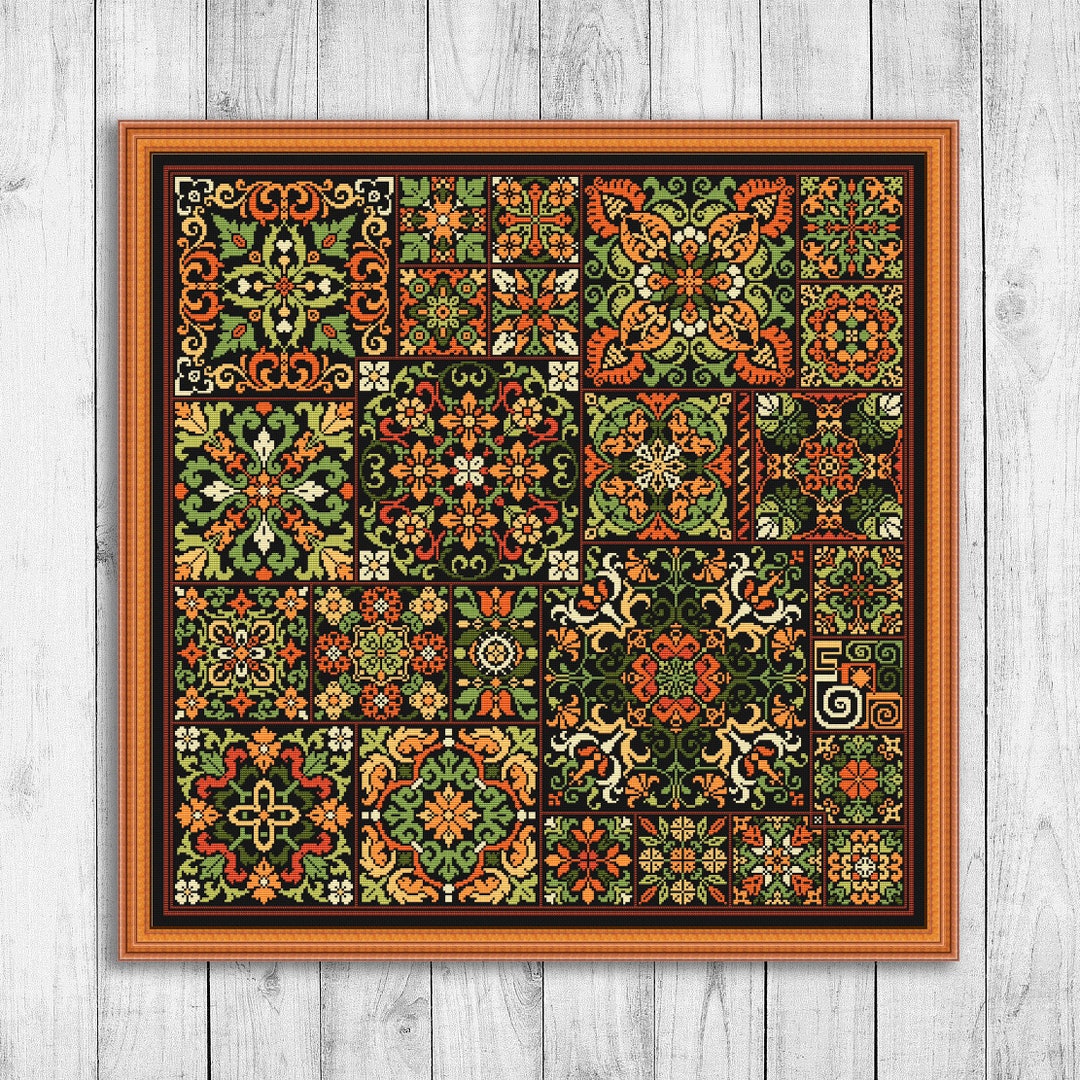 Sampler Cross Stitch Pattern, Autumn Flower Cross Stitch Pattern PDF ...
