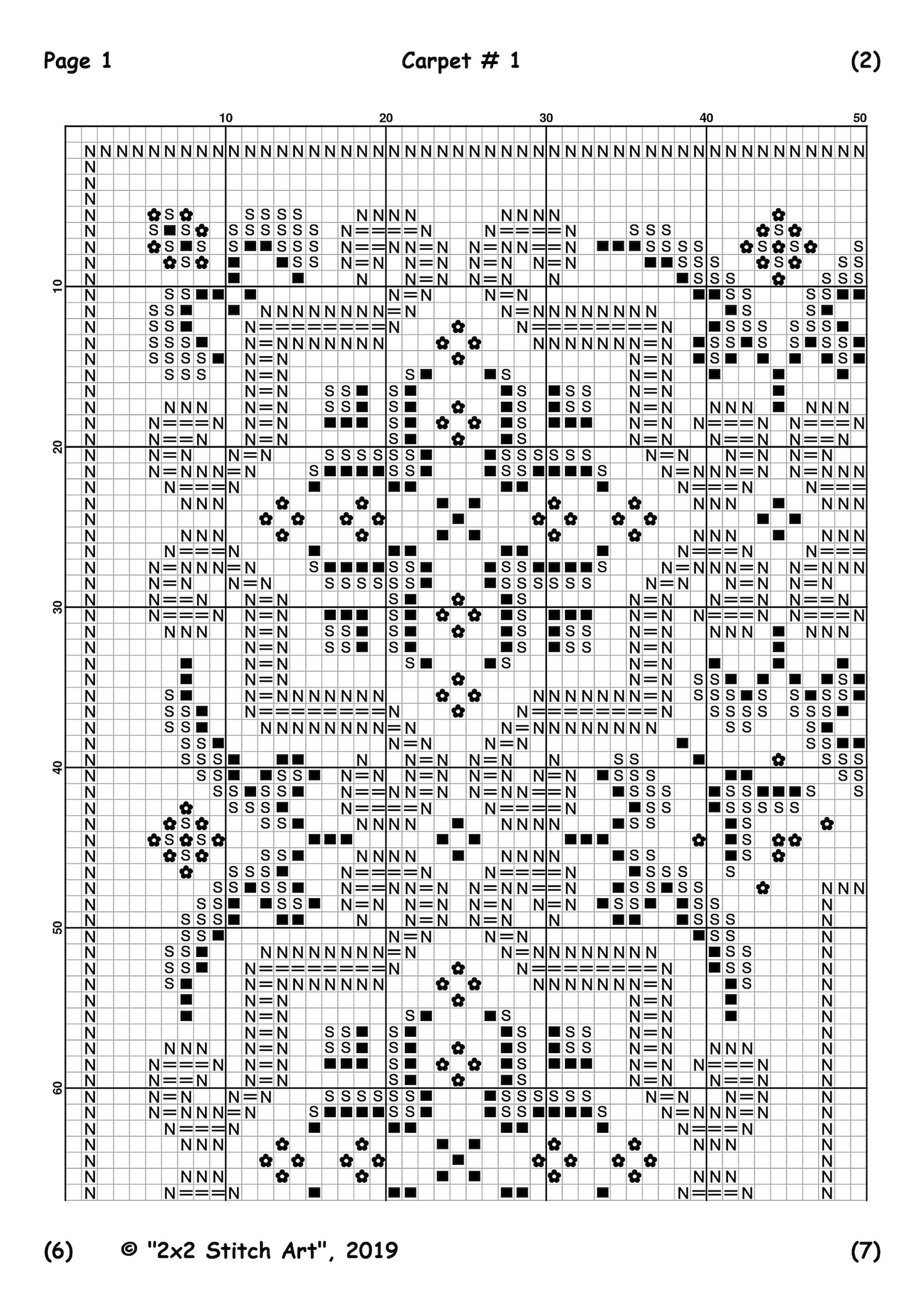 Carpet Cross Stitch Pattern Ornament Counted Cross Stitch - Etsy