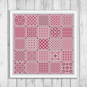 Sampler Cross Stitch Pattern, Square Ornament Cross Stitch Pattern ...