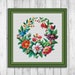 Vintage Wreath # 8 Cross Stitch Pattern, Flowers Cross Stitch Pattern ...