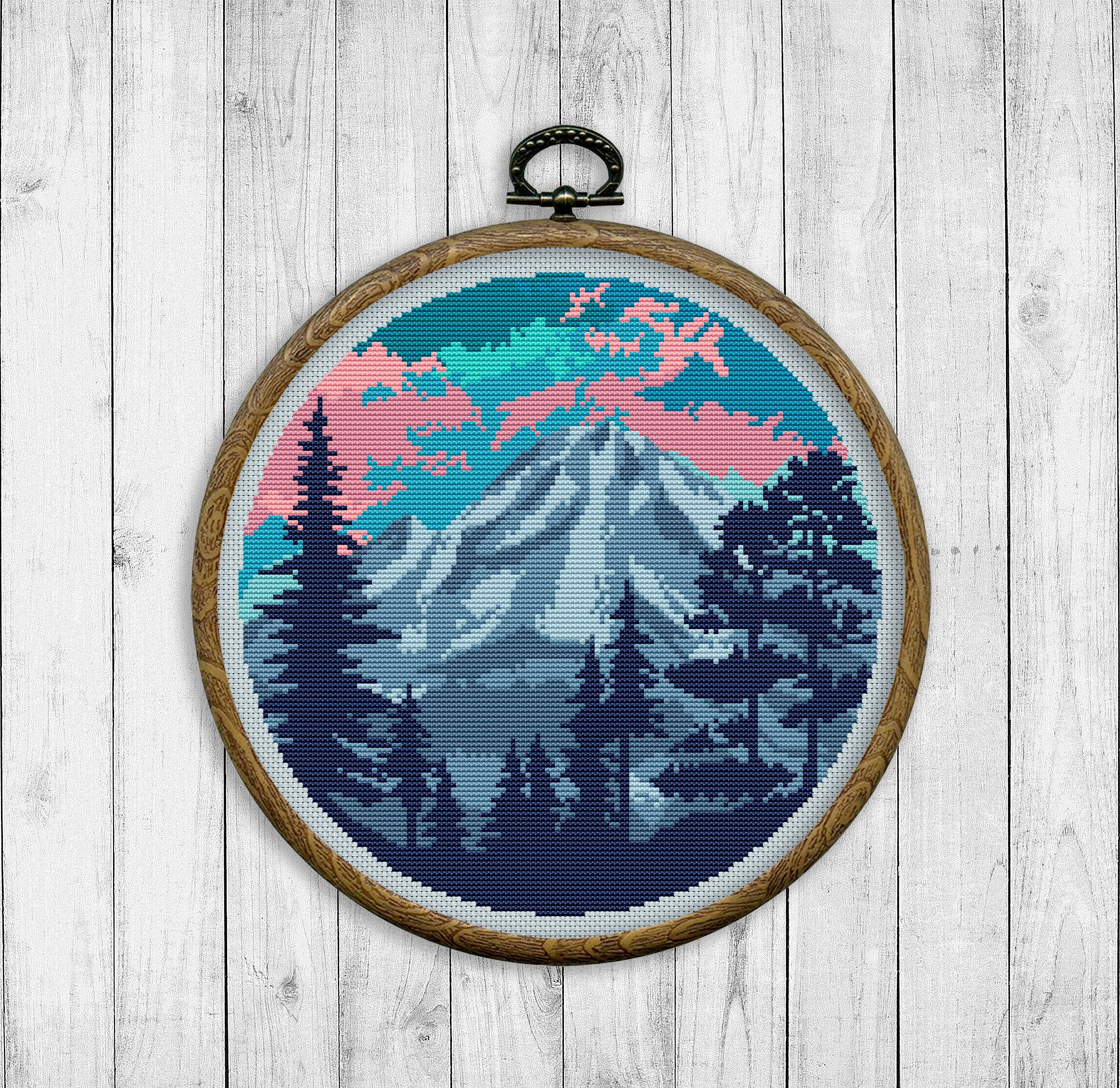 Sewing & Fiber Forest Nature Stitch Pattern Stars SkyPattern Roud ...