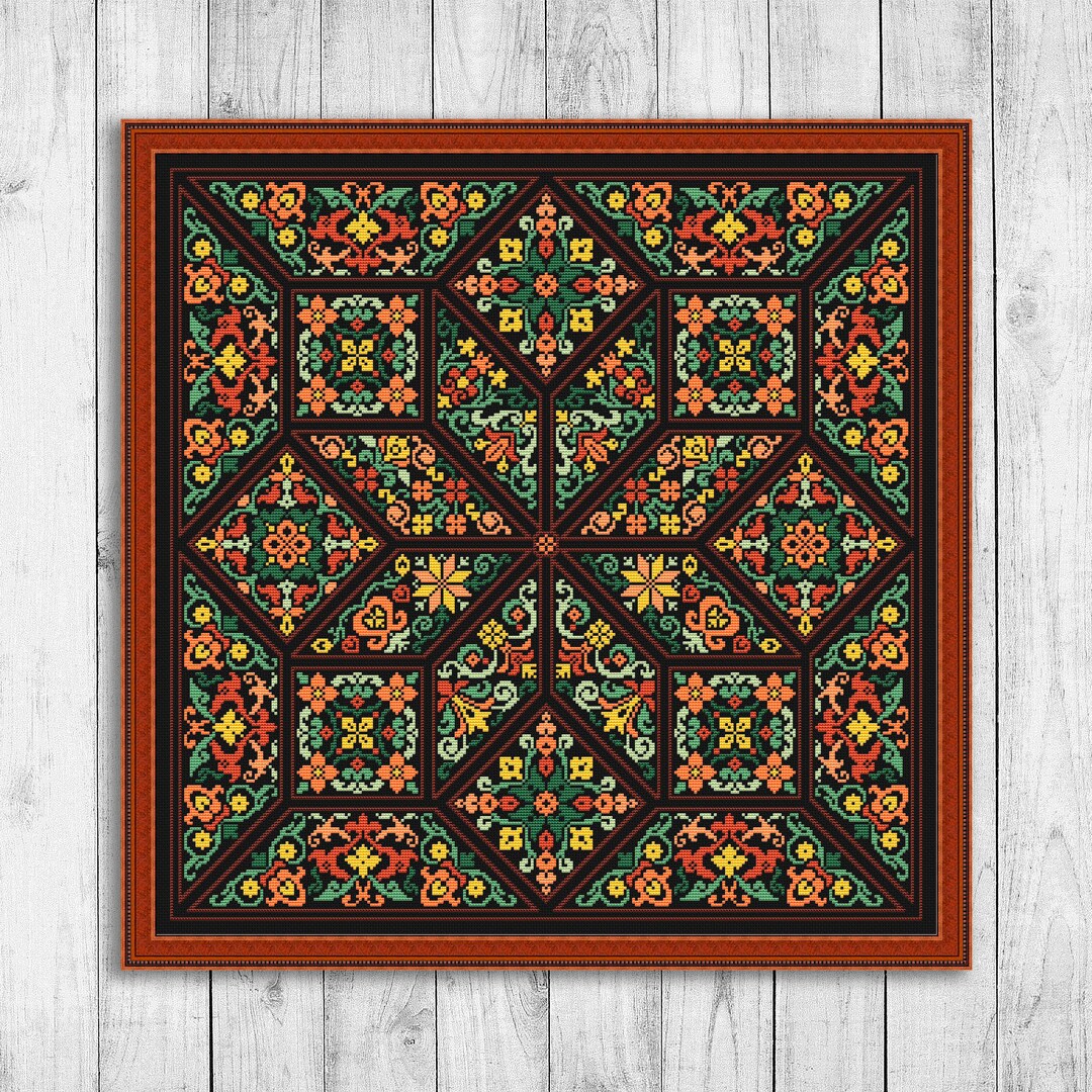Sampler Cross Stitch Pattern, Modern Cross Stitch Pattern, Tile ...