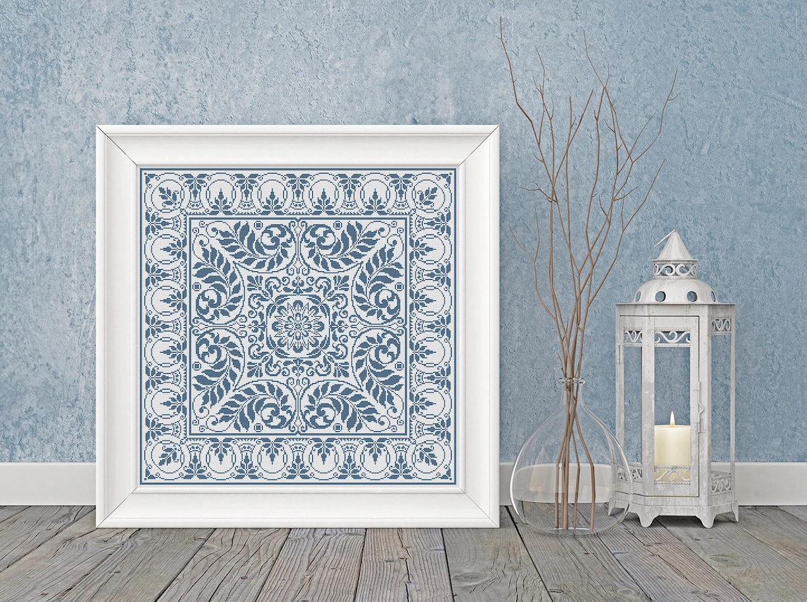 Sampler Cross Stitch Pattern, Modern Cross Stitch Pattern, Leaves Cross ...