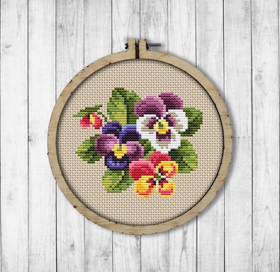 Pansies Cross Stitch Pattern Pansy Cross Stitch Pattern - Etsy