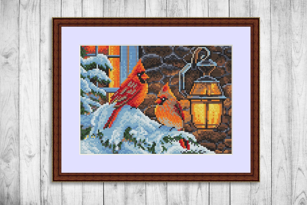 Cardinal Modern Cross Stitch Pattern, Nature Counted Cross Stitch Chart ...