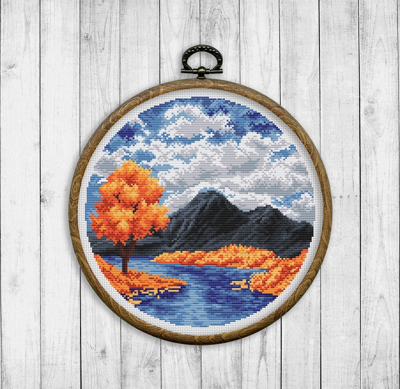 Nature Cross Stitch Pattern Modern Cross Stitch Pattern - Etsy
