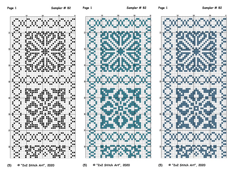 Sampler Cross Stitch Pattern Square Tiles Motif Cross Stitch | Etsy