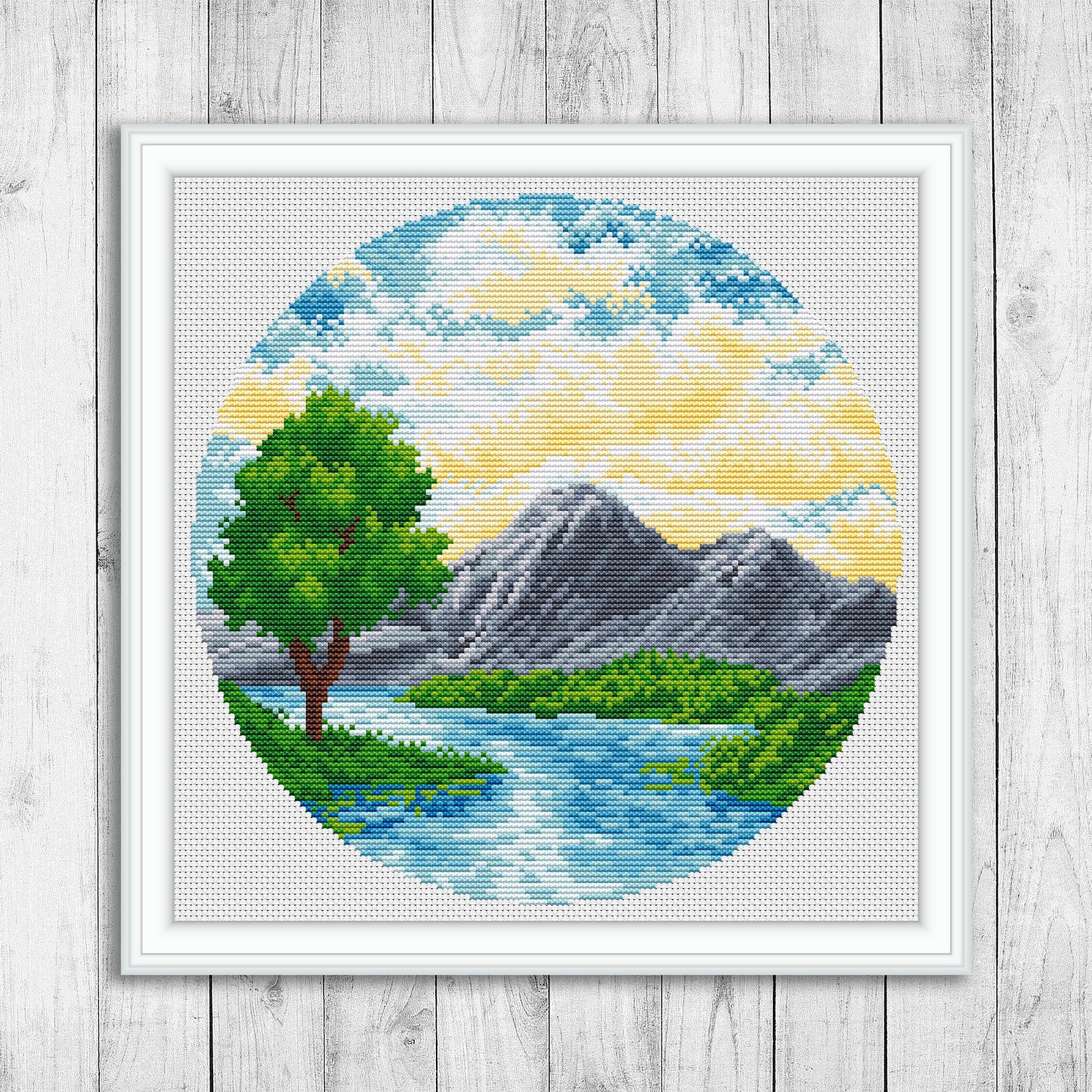 Nature Cross Stitch Pattern Modern Cross Stitch Pattern - Etsy