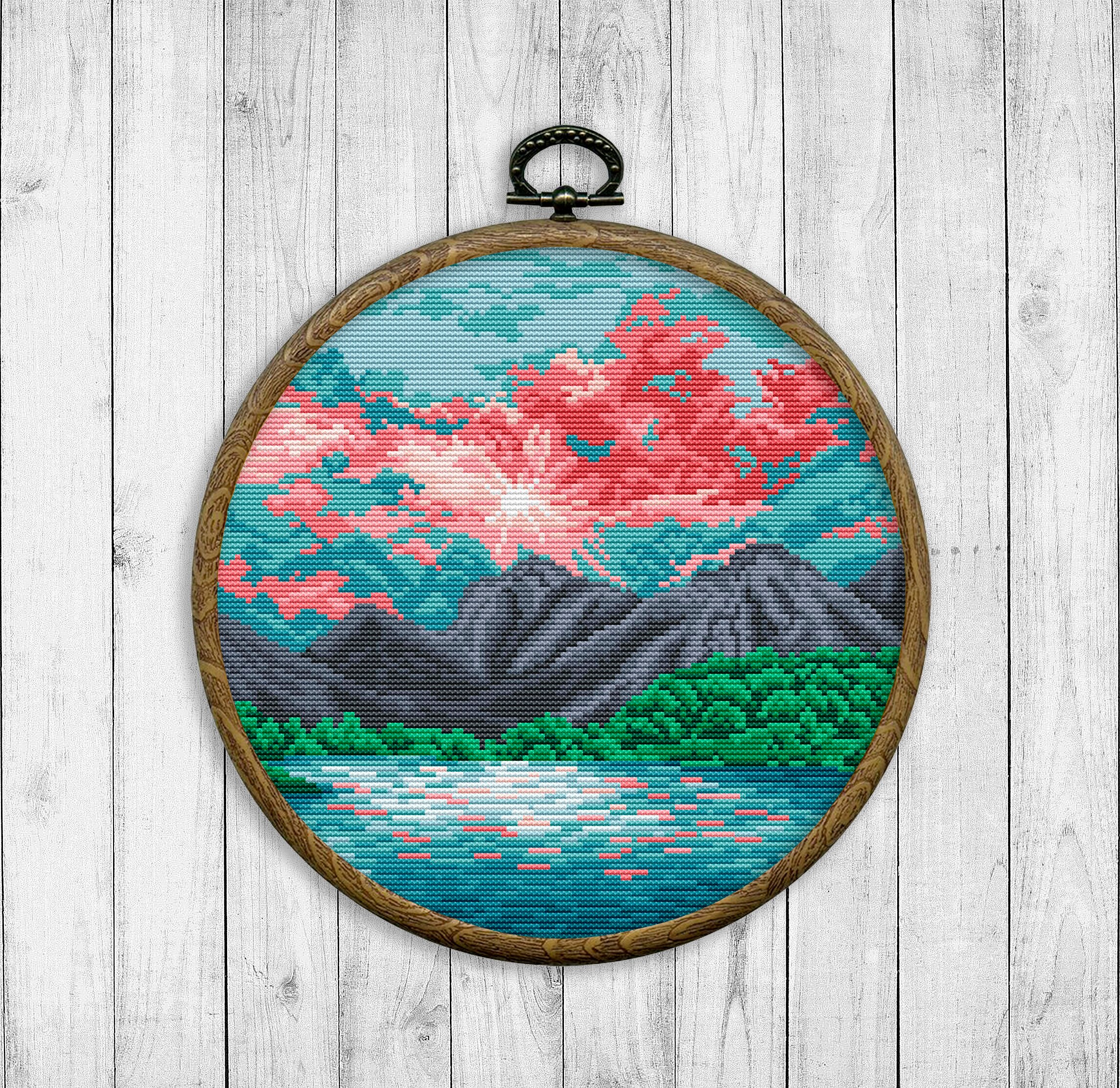 Nature Cross Stitch Pattern Sunset Cross Stitch Pattern - Etsy