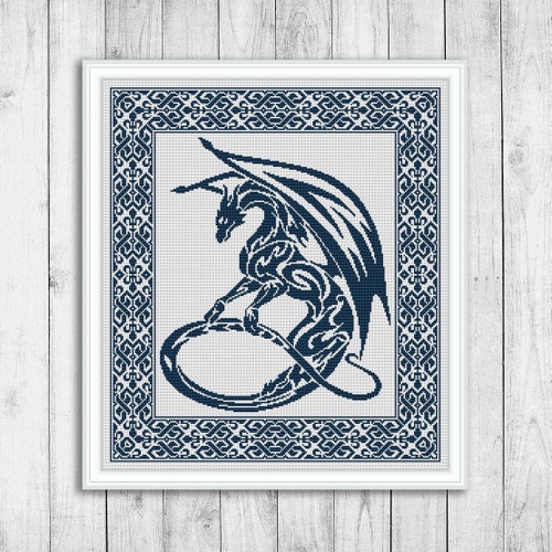 Celtic Dragon Cross Stitch Pattern | Etsy