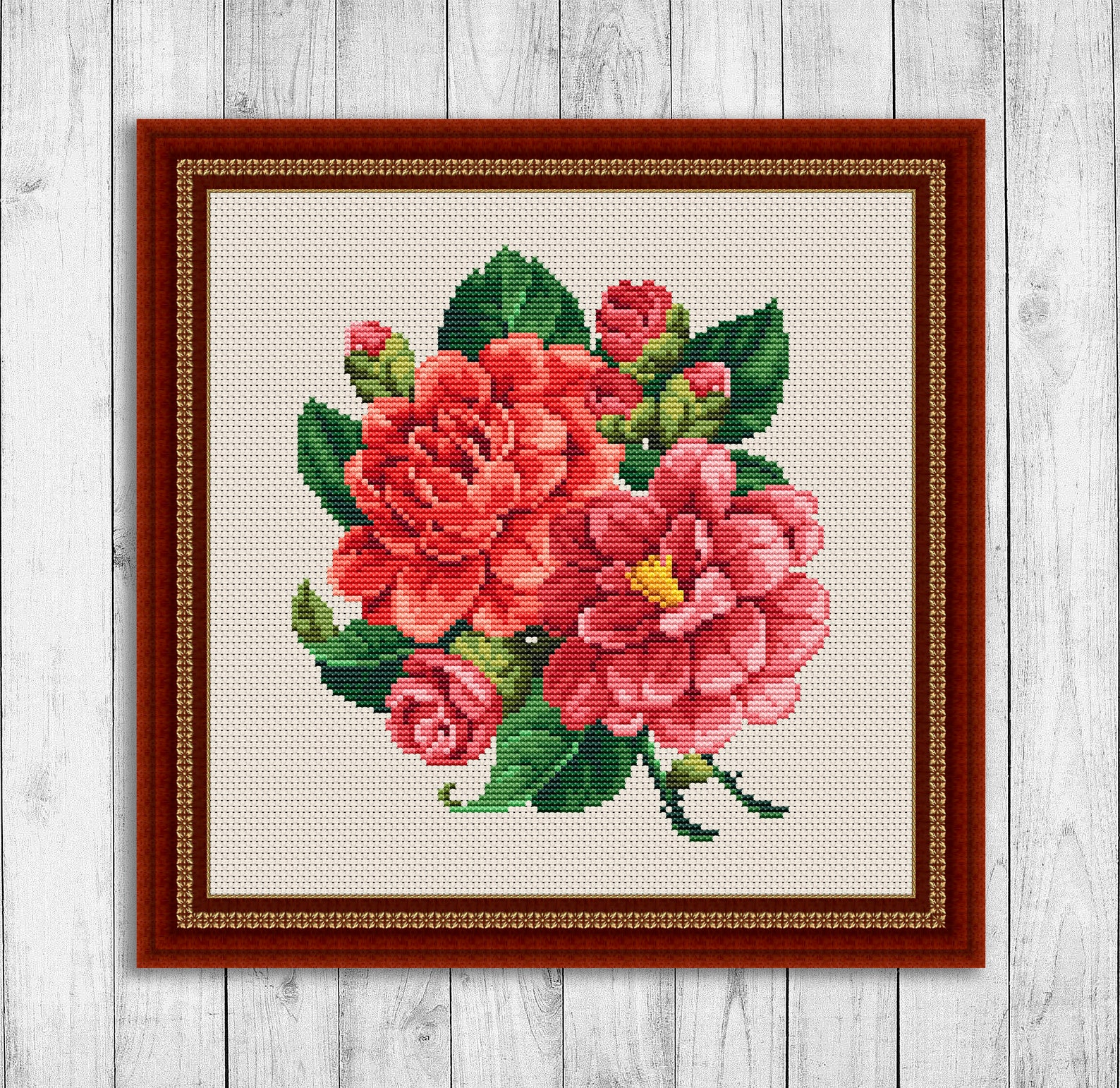 Peony Cross Stitch Pattern Modern Cross Stitch Pattern | Etsy
