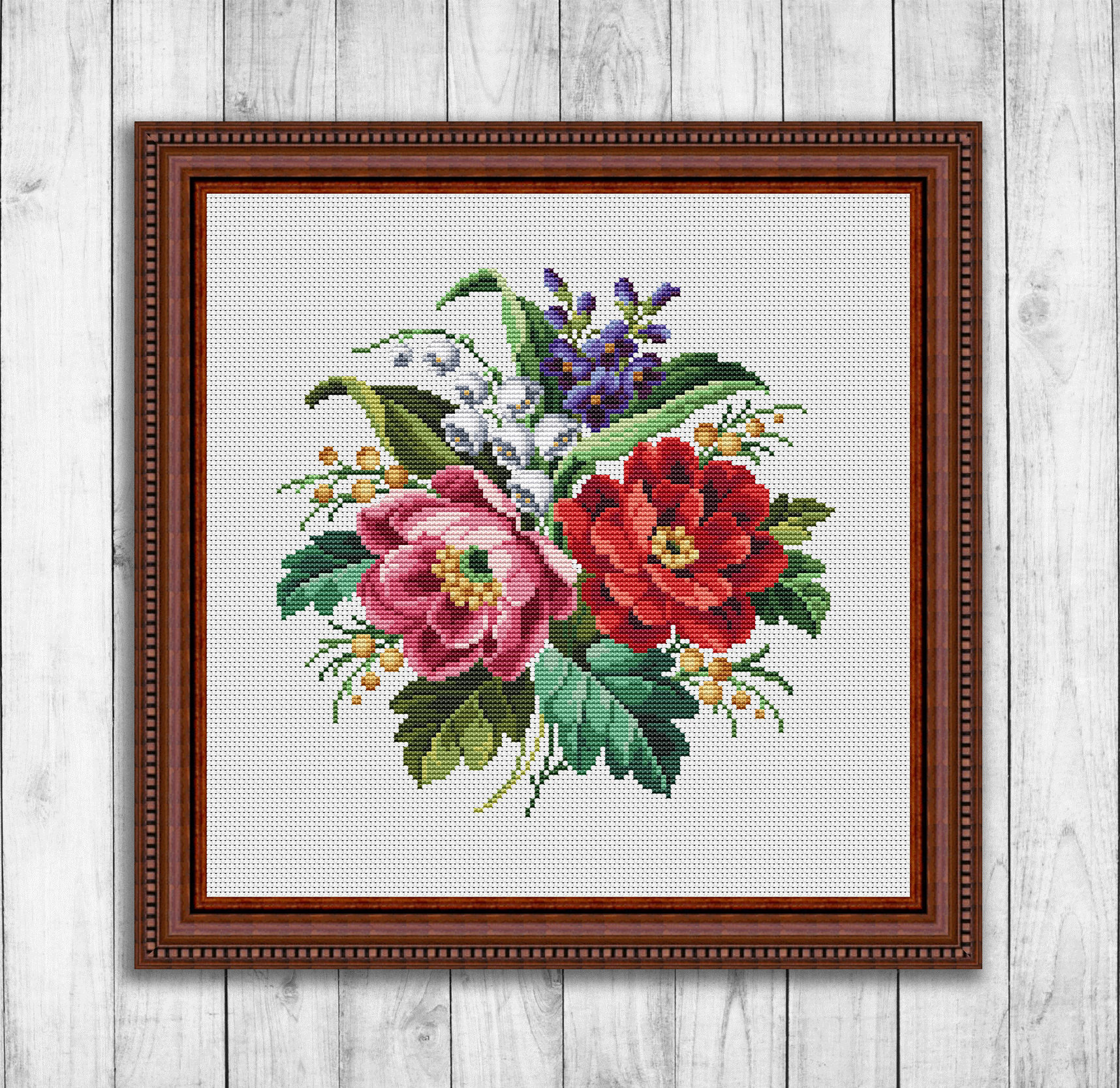 Vintage Flowers 5 Cross Stitch Pattern Roses Cross Stitch | Etsy