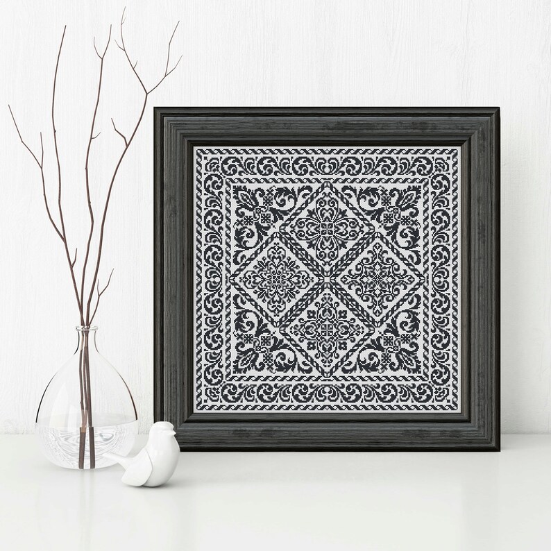 Modern Cross Stitch Pattern, Sampler Cross Stitch Pattern, Tile ...