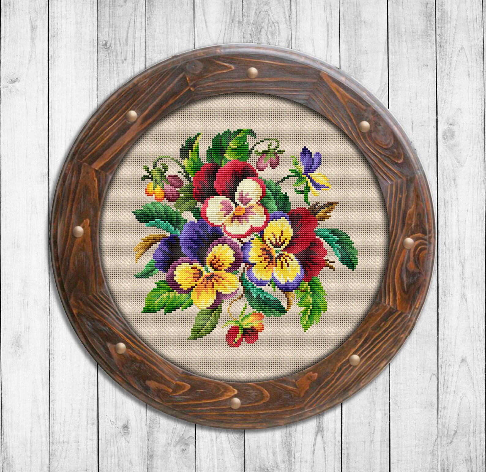 Vintage Pansies Cross Stitch Pattern Pansy Cross Stitch - Etsy