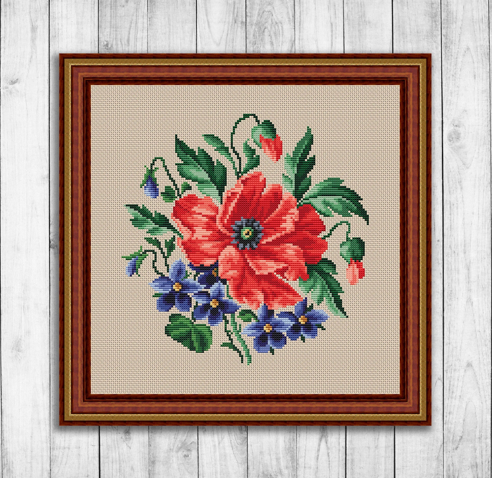 Vintage Cross Stitch Pattern, Violets Cross Stitch Pattern, Summer ...