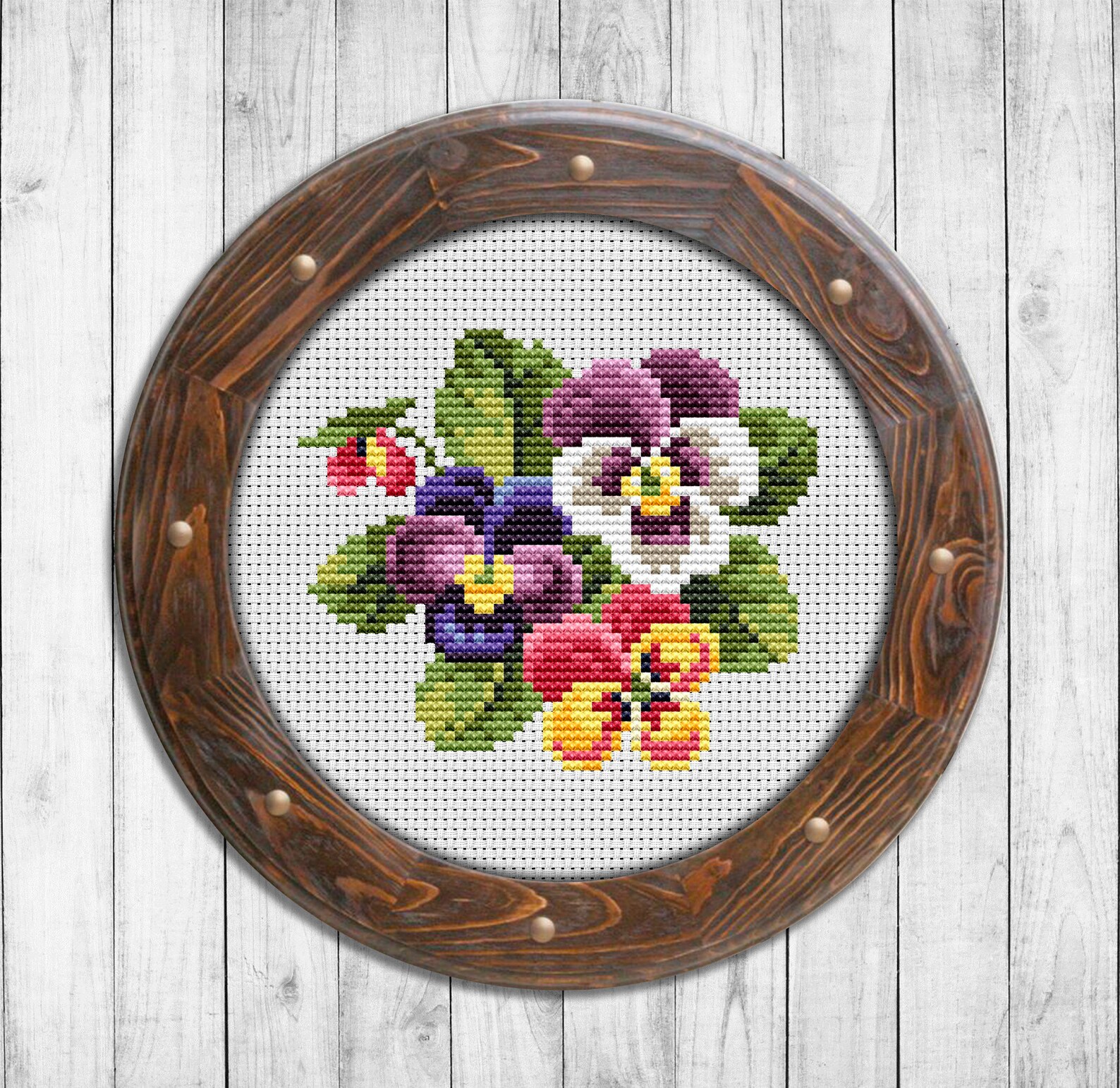 Pansies Cross Stitch Pattern, Pansy Cross Stitch Pattern, Spring ...