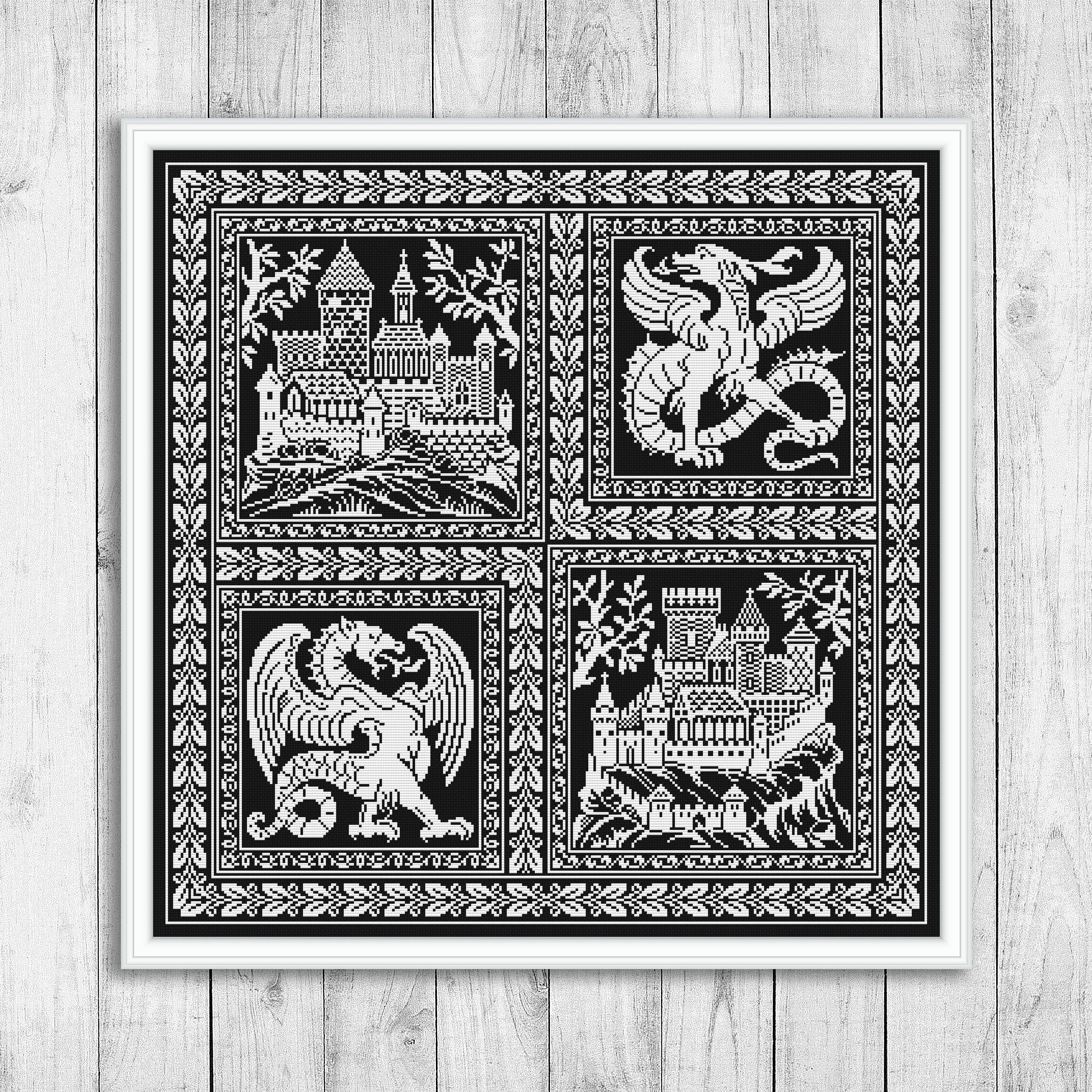 Cross Stitch Pattern Sampler Dragon Cross Stitch Pattern - Etsy UK