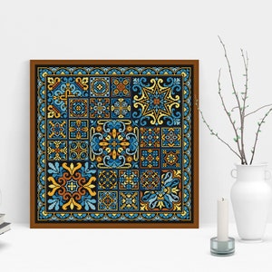 Sampler Cross Stitch Pattern, Modern Cross Stitch Pattern, Tile ...