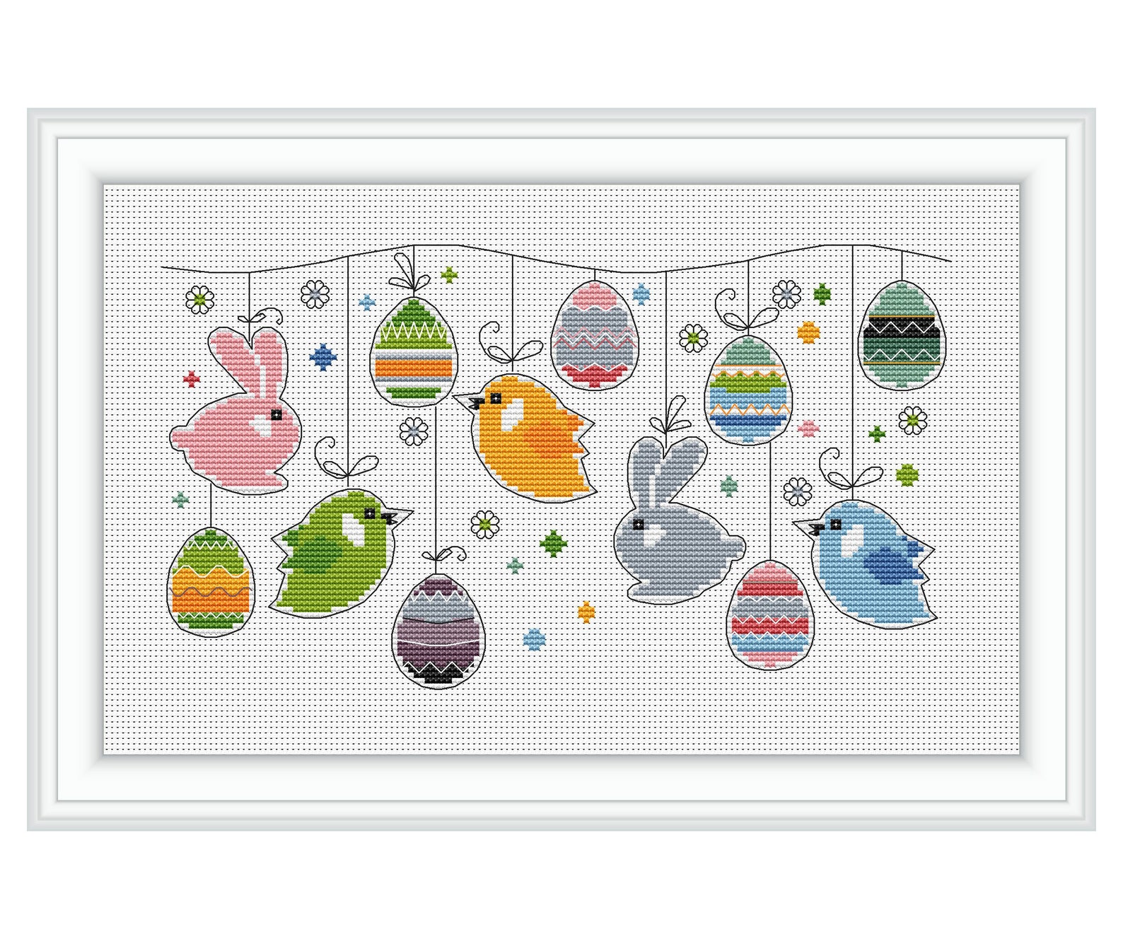 EASTER Cross Stitch Pattern, Easter Eggs Cross Stitch Pattern, Easter ...