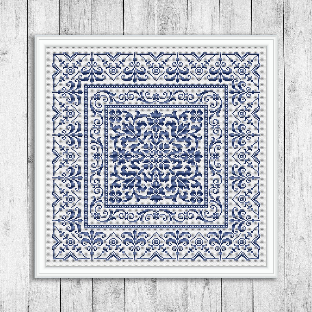 Sampler Cross Stitch Pattern, Carpet Cross Stitch Chart, Borders ...