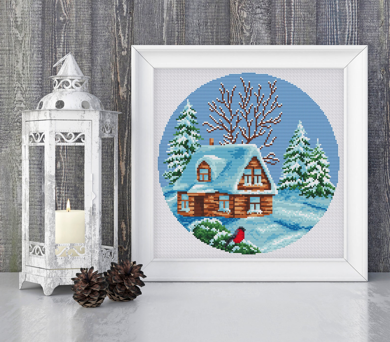 Winter Landscape Cross Stitch Pattern Nature Counted Cross | Etsy