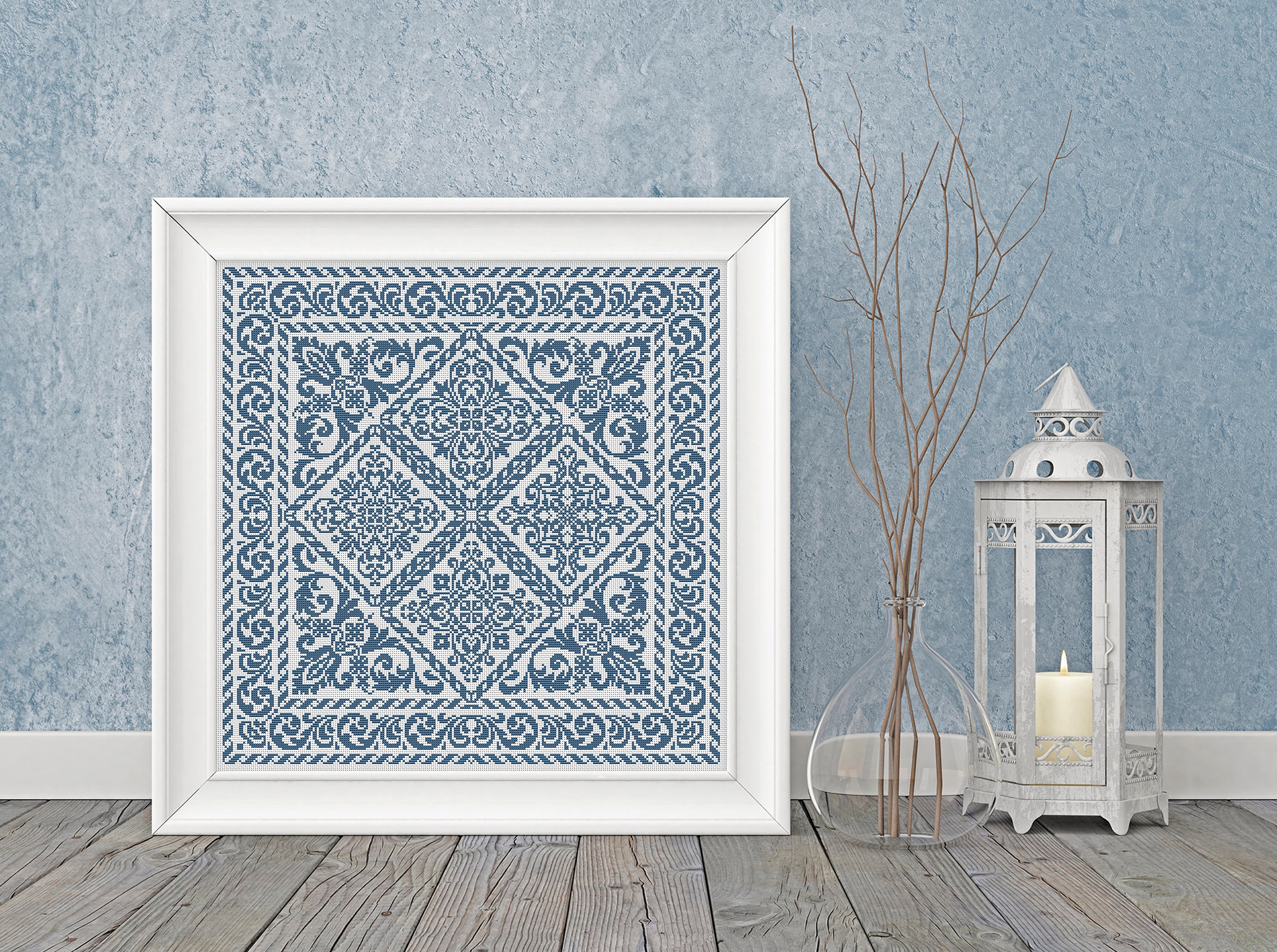 Modern Cross Stitch Pattern, Sampler Cross Stitch Pattern, Tile ...