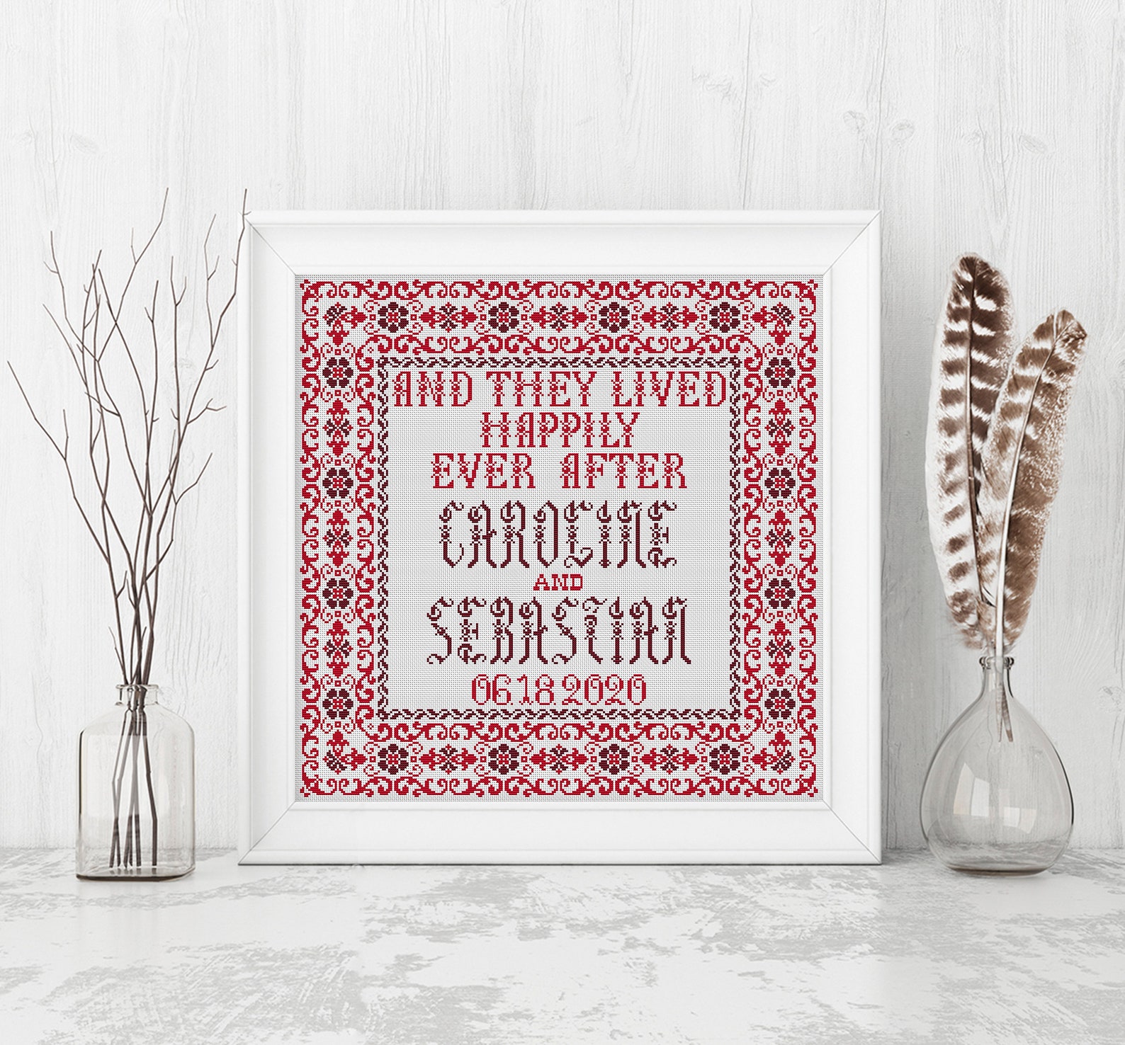 Sampler Cross Stitch Pattern Wedding Cross Stitch Pattern - Etsy