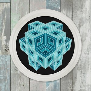 Cube Cross Stitch Pattern, Modern Cross Stitch Pattern, 3D Cube, Modern ...