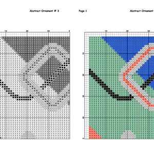 Abstract Cross Stitch Pattern, Modern Cross Stitch Pattern, Art Deco ...