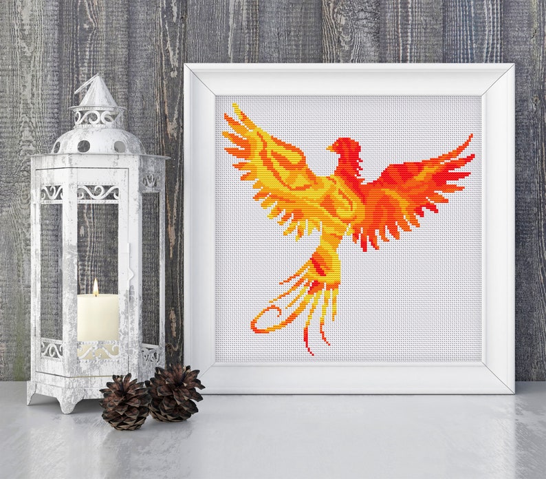 Phoenix Cross Stitch Pattern Birds Counted Cross Stitch | Etsy