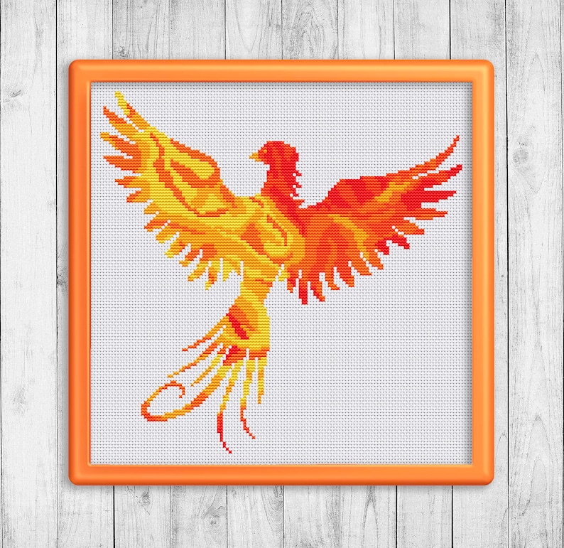 Phoenix Cross Stitch Pattern, Birds Counted Cross Stitch Chart, Nature ...