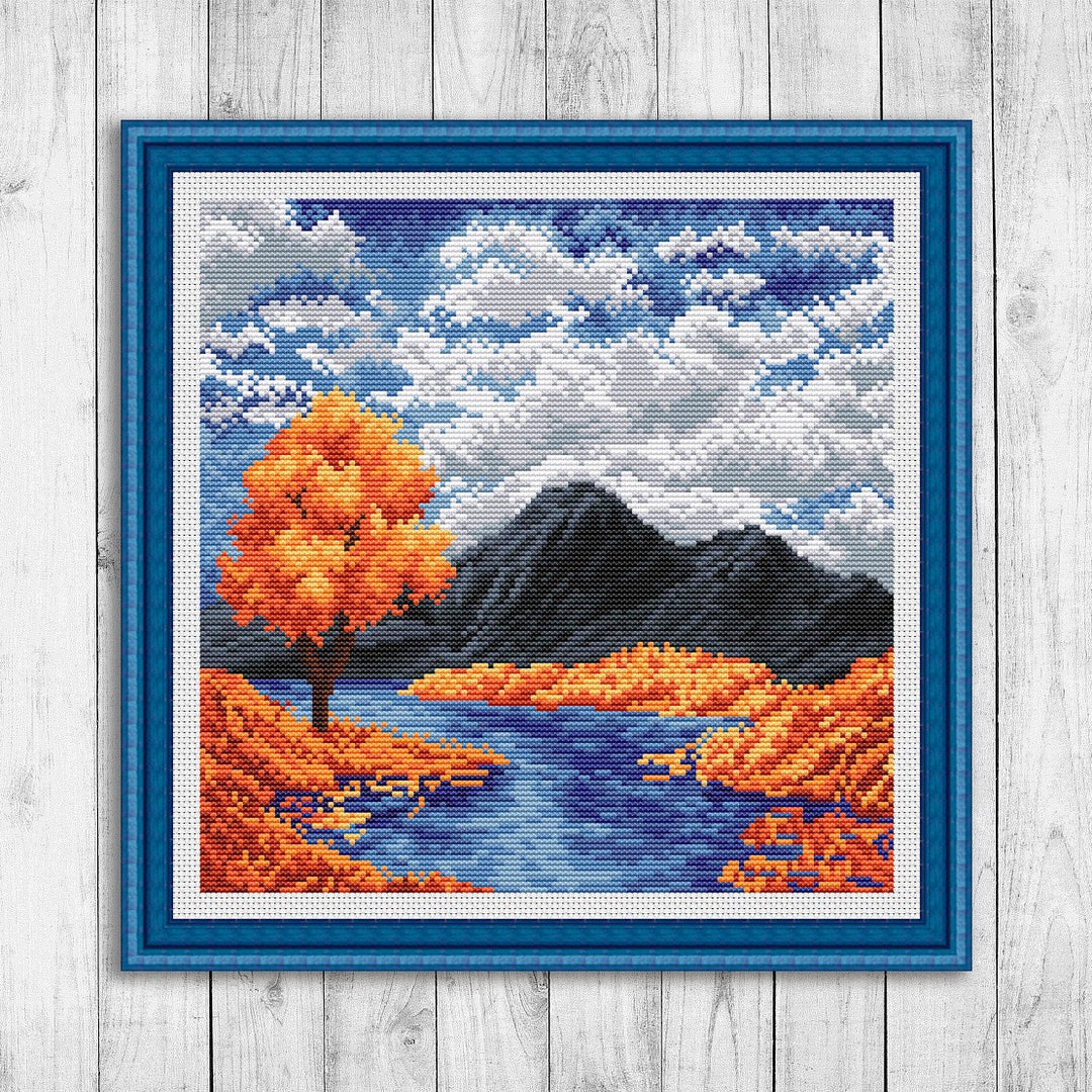 Nature Cross Stitch Pattern, Modern Cross Stitch Pattern, Autumn ...