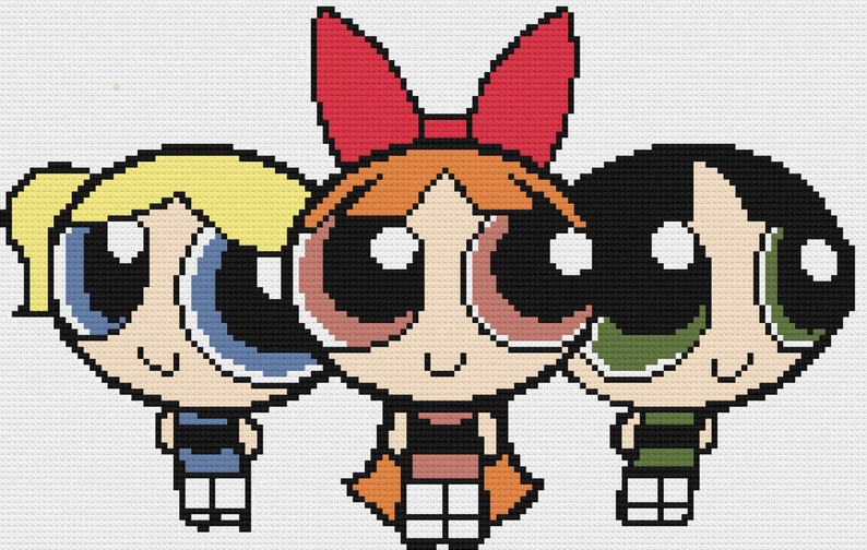 Powerpuff Girls Cross Stitch Pattern - Etsy