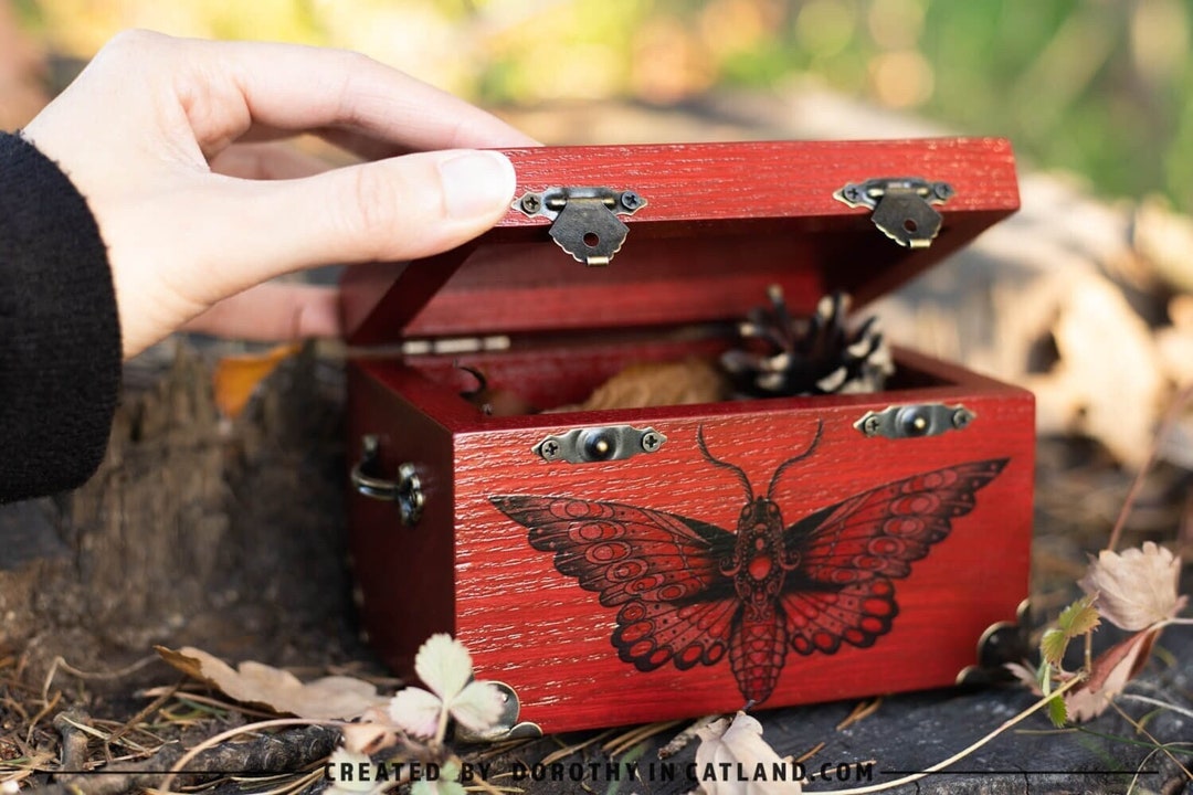 Small Treasure Box With a Moth - Great Gift Idea - Etsy