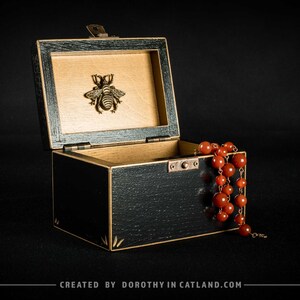 Black Jewellery Box With a Golden Flower and a Golden Bee, Celebrate ...