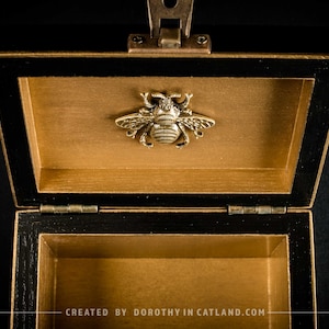 Black Jewellery Box With a Golden Flower and a Golden Bee, Celebrate ...