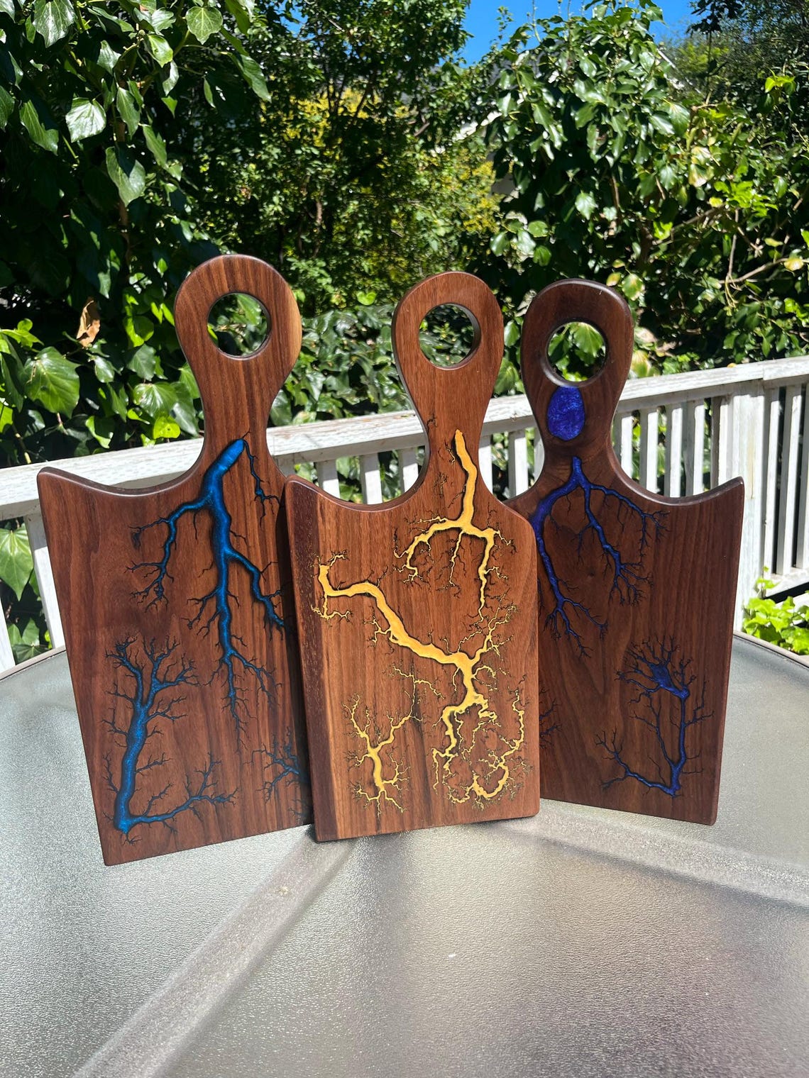 Handcrafted Fractal Pattern Lichtenberg Charcuterie Board With Epoxy ...