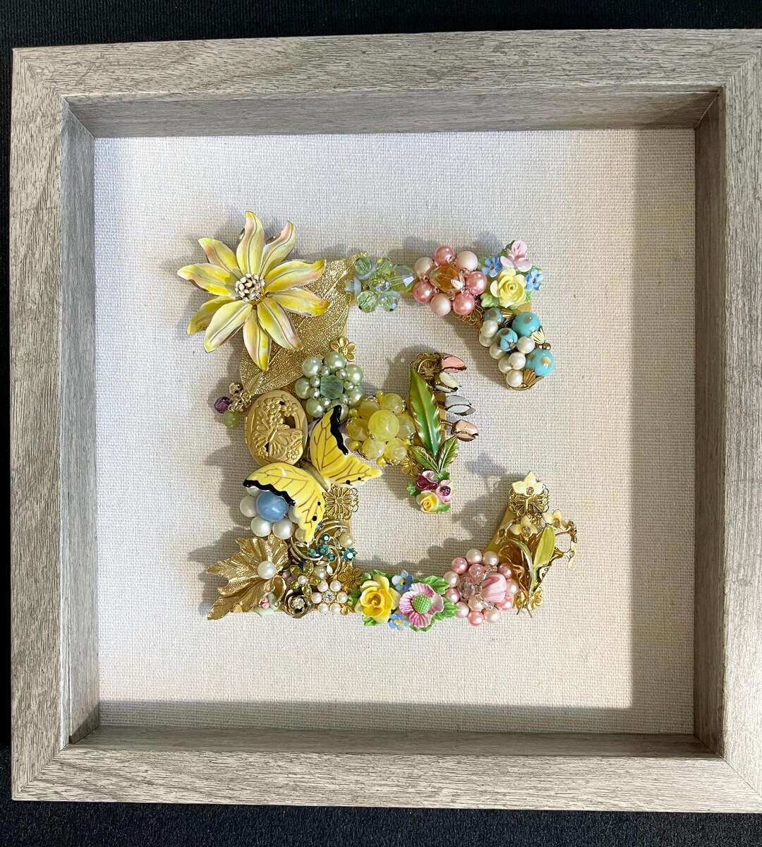 Vintage Initial E in Shadow Box Art - Etsy