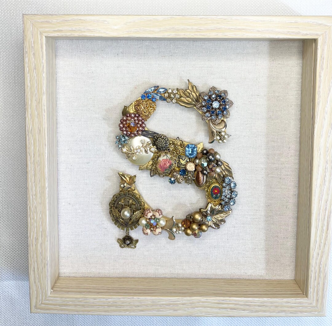 Vintage Initial S in Shadow Box Art - Etsy