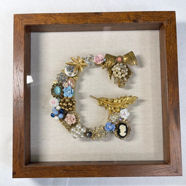 Shadow Box Art With Vintage Jewelry - Etsy