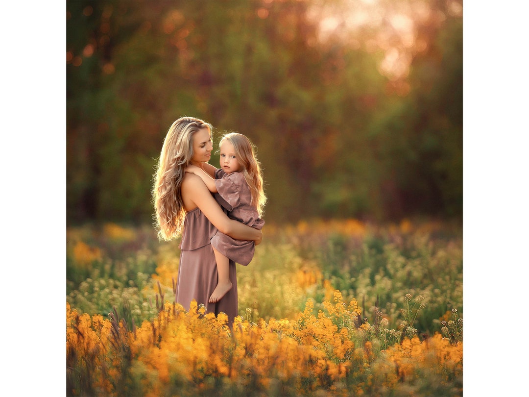 Sunset Summer Field Digital Backdrop, Golden Hour Background, Yellow ...