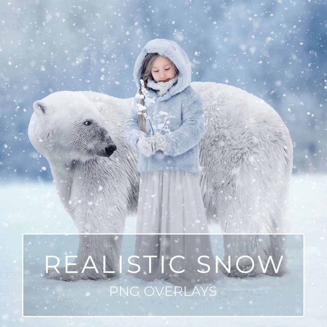 Realistic Snow Overlays, Winter Photoshop Overlays, Snowflakes, Dreamy ...